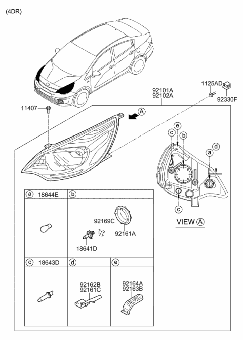 Head Lamp - 2017 Kia Rio