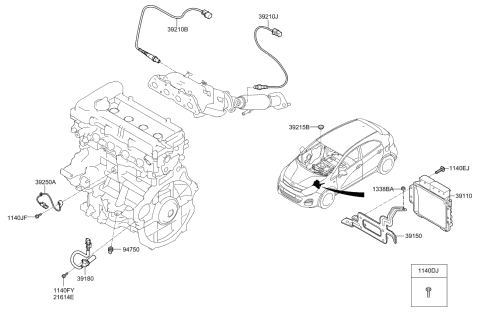 391102BVE0 Genuine Kia Engine Ecm Control Module