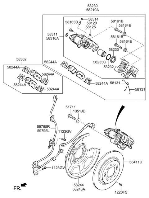 Rear Wheel Brake - 2020 Kia Optima Hybrid