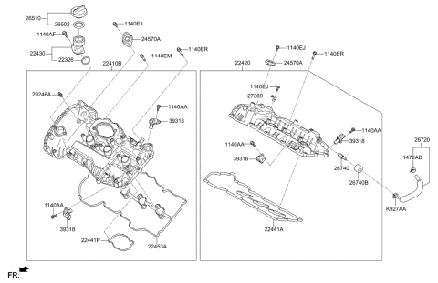 224412GGB0 Genuine Kia Gasket-Rocker Cover