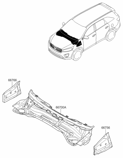 Cowl Panel - 2017 Kia Sorento