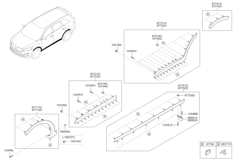 87732C6200 Genuine Kia GARNISH Assembly-Rear Door S