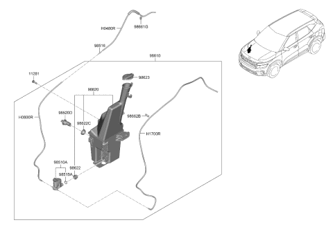 985102W500 Genuine Kia Motor & Pump Assembly-Windshield Washer