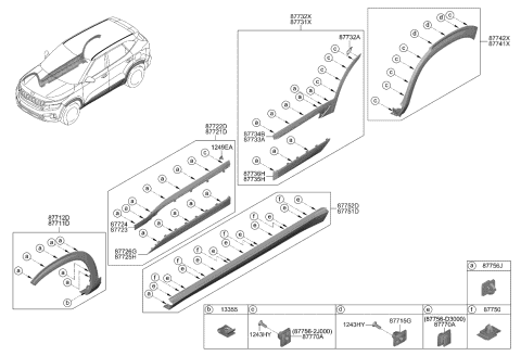 87758D2000 Genuine Kia Clip-Side SILL MOULDING