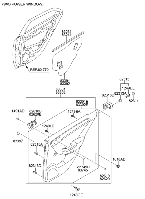 Rear Door Trim - 2012 Kia Forte