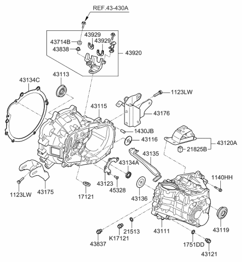 4311124301 Genuine Kia Case-Transmission