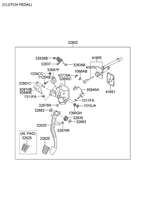 416051M000 Genuine Kia CLUTCH MASTER/CYLINDER