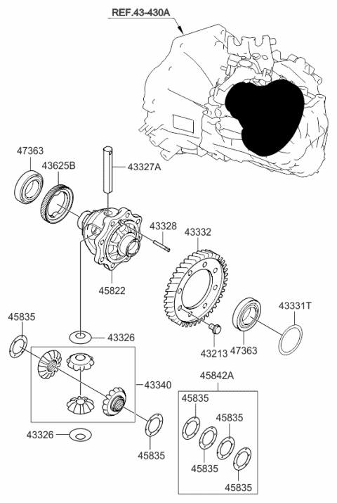 Transaxle Gear-Manual - 2009 Kia Forte