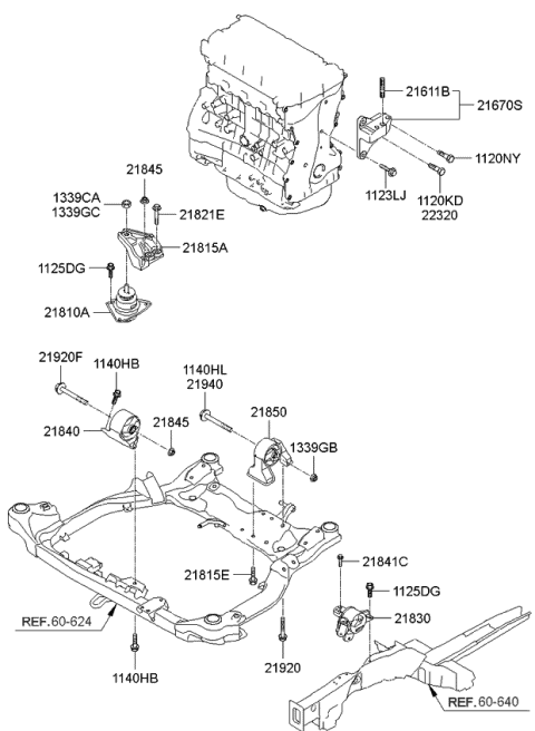 216702G000 Genuine Kia Engine Support Bracket Assembly