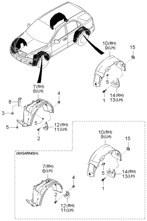 868423E010 Genuine Kia Guard Assembly-Rear Mud RH