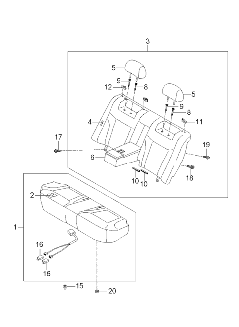 893003FCX0714 Genuine Kia Back Assembly-Rear Seat