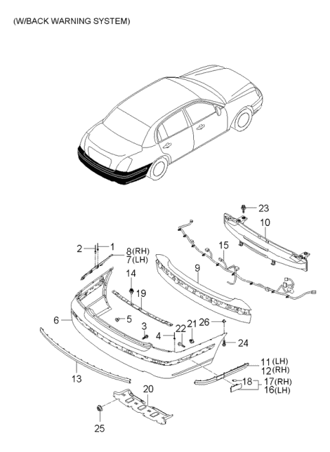 866773F500Z8 Genuine Kia MOULDING Assembly-Rear Bumper