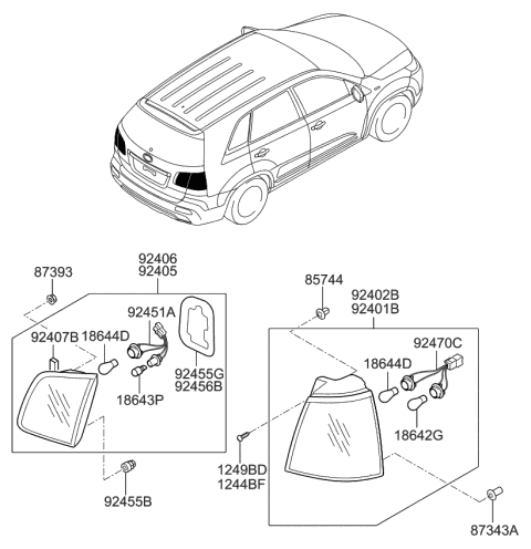 Rear Combination Lamp - 2012 Kia Sorento
