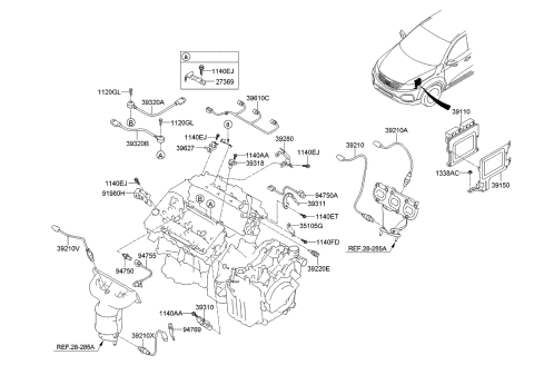 392102G200 Genuine Kia Oxygen Sensor Assembly, Rear