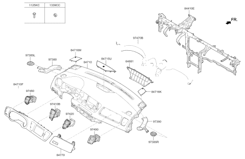 84740A9AC0CA Genuine Kia Panel Assembly-Center Facia