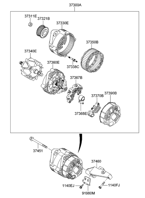 Alternator 2009 Kia Rondo