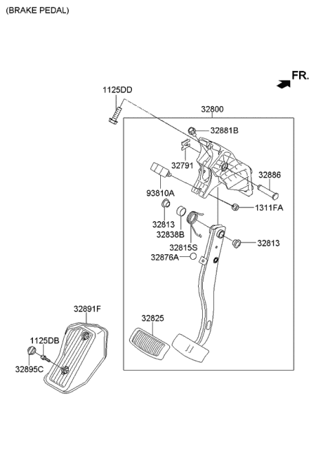 328001D201 Genuine Kia Pedal Assembly-Brake