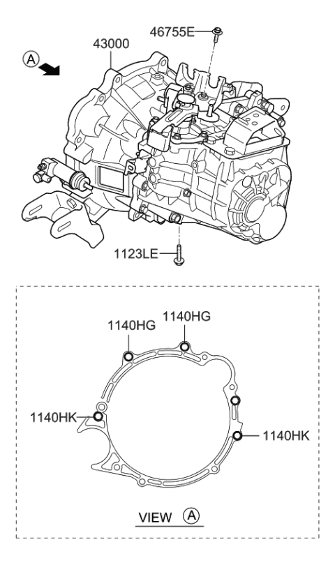 4300026430 Genuine Kia Transmission Assembly-Ma