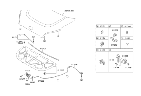 811242K500 Genuine Kia Pad Assembly-Hood INSULA