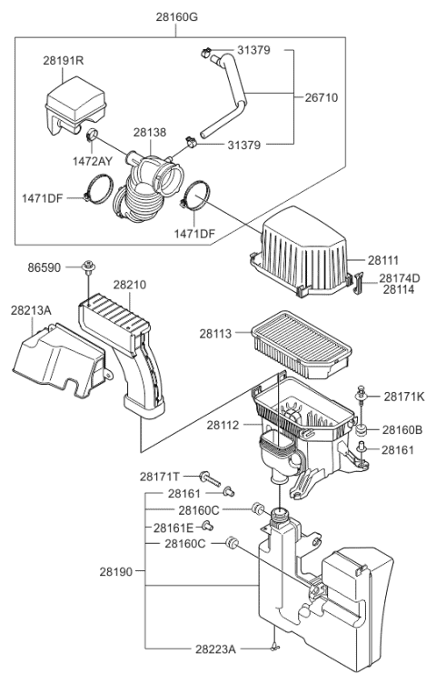 281382K800 Genuine Kia Hose-Air Intake