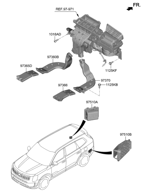 Heater System Duct Hose 2021 Kia Telluride