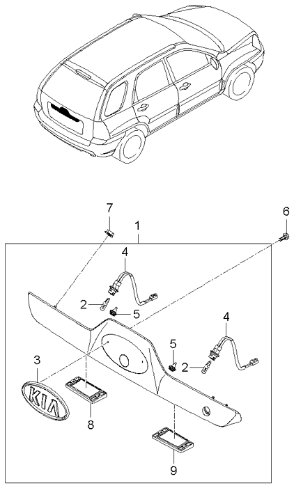 925011F000 Genuine Kia Lamp Assembly-License Plate