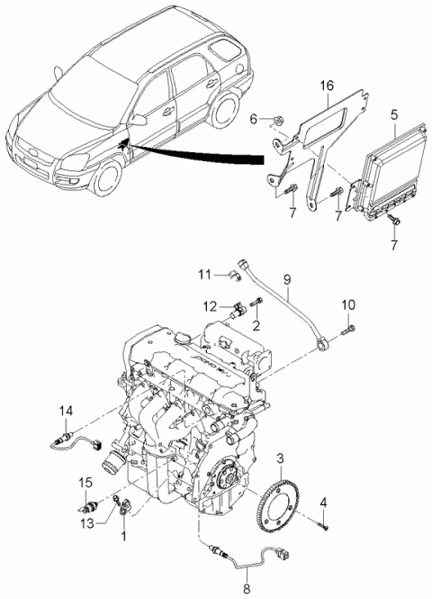 3922023710 Genuine Kia Sensor Assembly-Oil Temperature