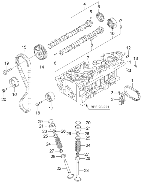 Camshaft & Valve - 2005 Kia Spectra Sedan