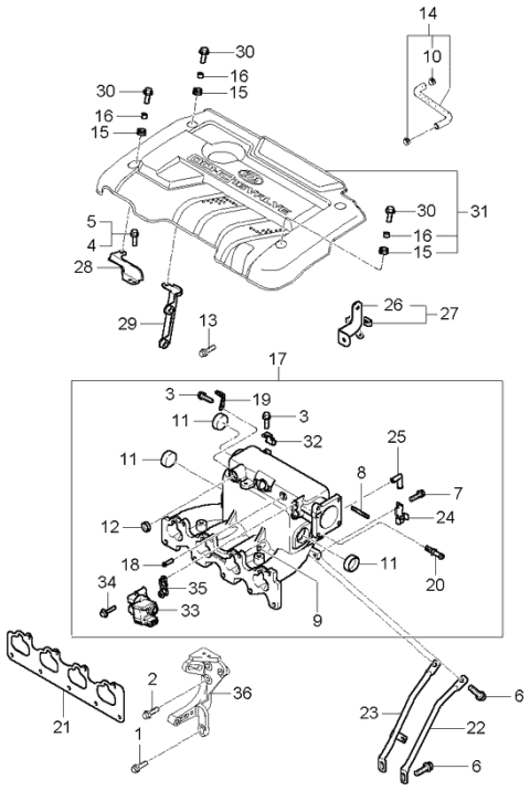 Intake Manifold - 2006 Kia Spectra Sedan