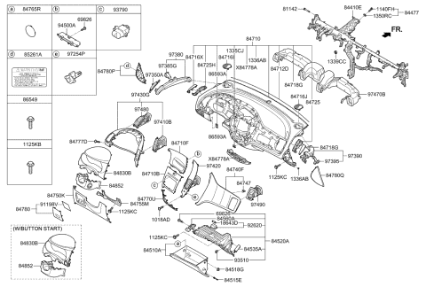 84726A7000BGG Genuine Kia Grille-Speaker,RH