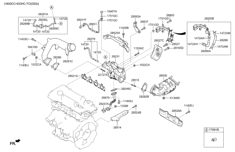 282892B722 Genuine Kia Hose C-TURBOCHARGER
