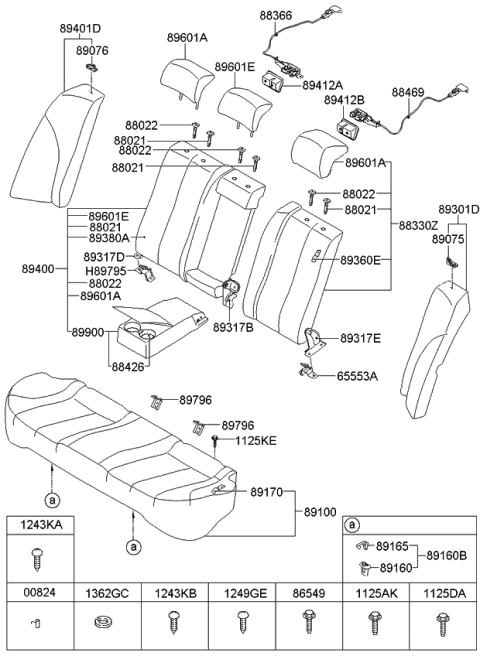 893002GJP0AH2 Genuine Kia Back Assembly-Rear Seat,LH