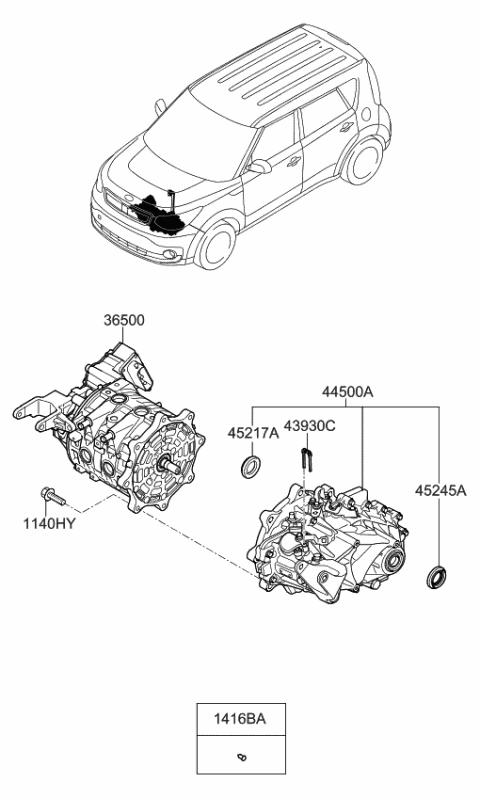 4450018410 Genuine Kia Gear Drive Unit Assembly