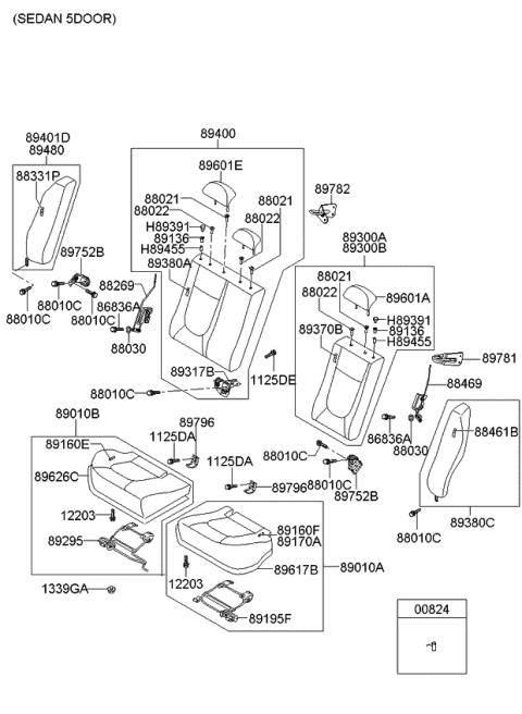 891022F003390 Genuine Kia Cushion Assembly-Rear Seat