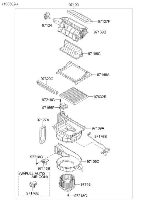 971132B005 Genuine Kia Motor & Fan Assembly-A/C
