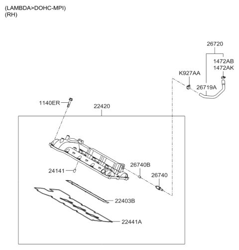 224413C710 Genuine Kia Gasket-Rocker Cover