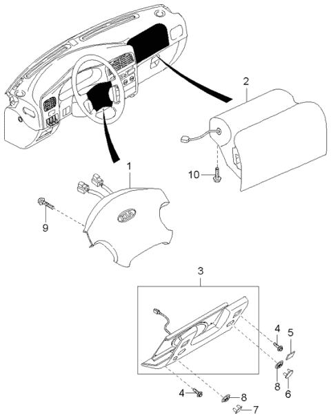 0K07057K5070 Genuine Kia Air Bag Passenger Module