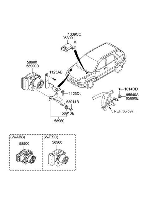589201F350 Genuine Kia Lock Brake Unit Abs Module