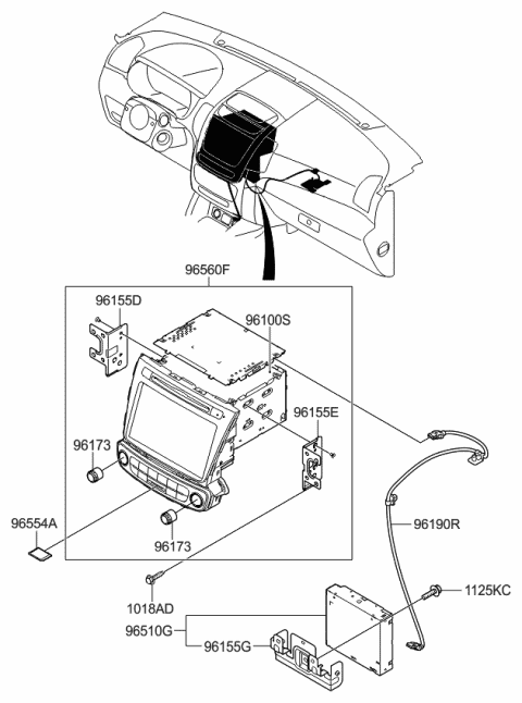 965601UAA1VA Genuine Kia Head Unit Assembly-Avn