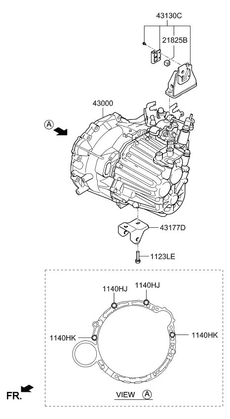 4300024A10 Genuine Kia Transmission Assembly-Ma
