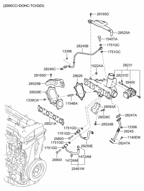 Exhaust Manifold - 2013 Kia Optima Korean made