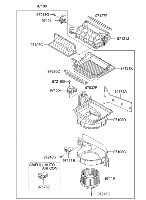 971132Y000 Genuine Kia Motor & Fan Assembly-A/C