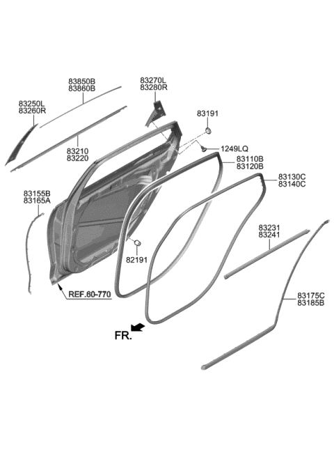Rear Door Moulding - 2019 Kia K900