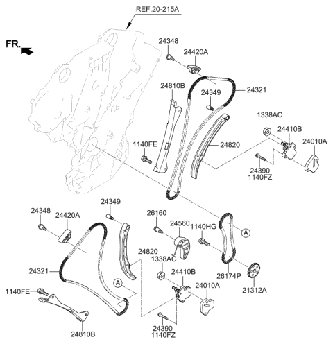 248103CGA3 Genuine Kia Guide Assembly-Timing Chain