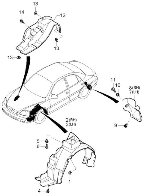 Floor Attachments - 2004 Kia Rio