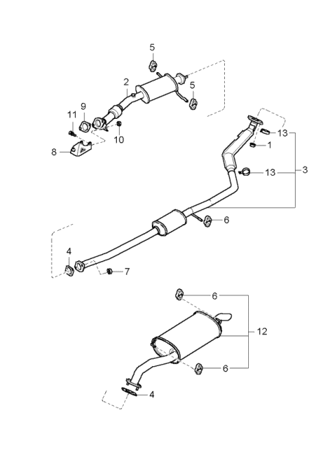 Muffler & Exhaust Pipe - 2005 Kia Rio Old Body Style