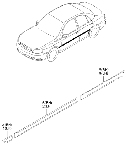 87732FD000XX Genuine Kia MOULDING Assembly-Rear Door