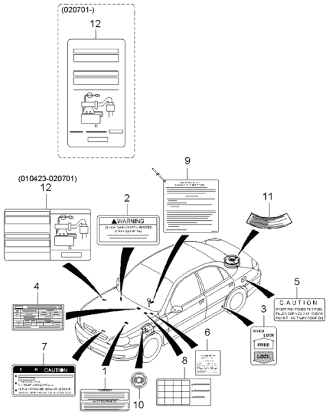 Label - 2004 Kia Rio