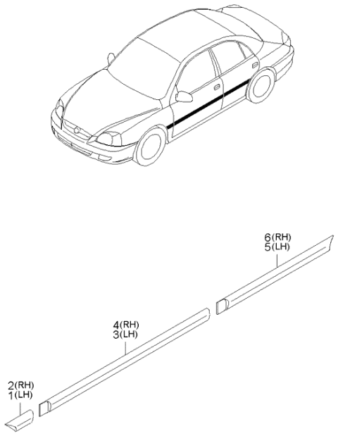 Side Protector - 2005 Kia Rio Old Body Style