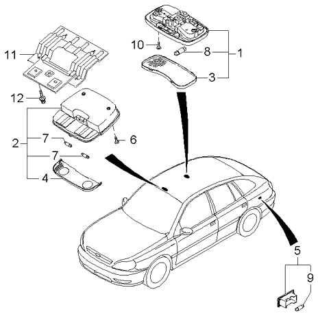 Interior Lamps - 2001 Kia Rio